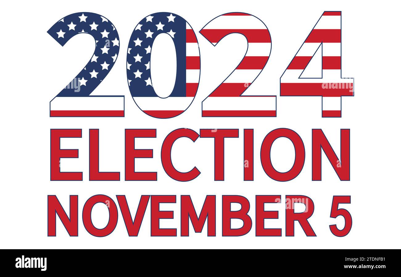 2024 Presidential election day in USA, november 5, card design. Vote ...