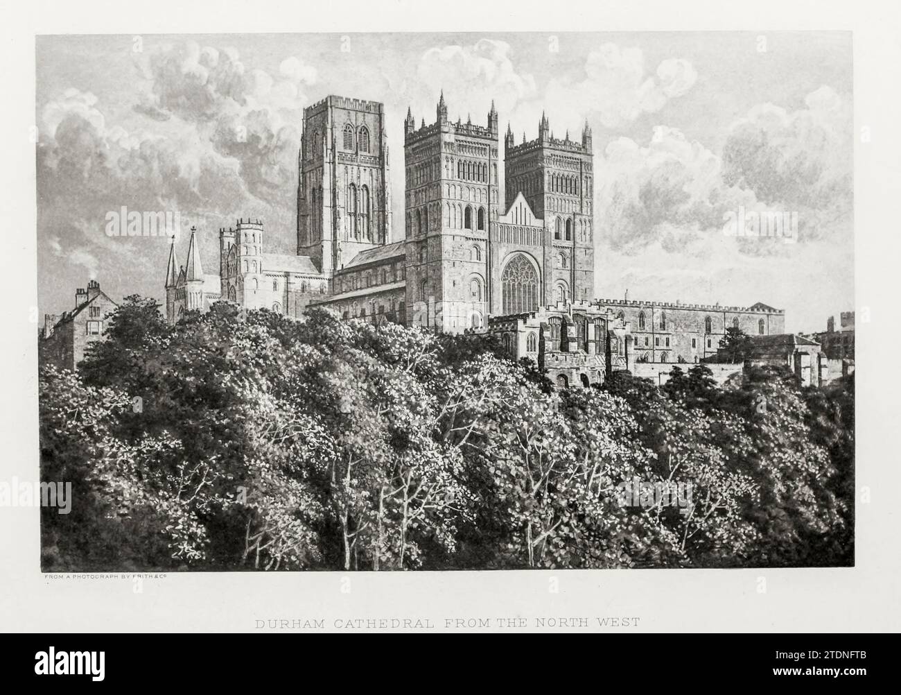 Durham Cathedral from the North West from the book ' Cathedrals, abbeys ...
