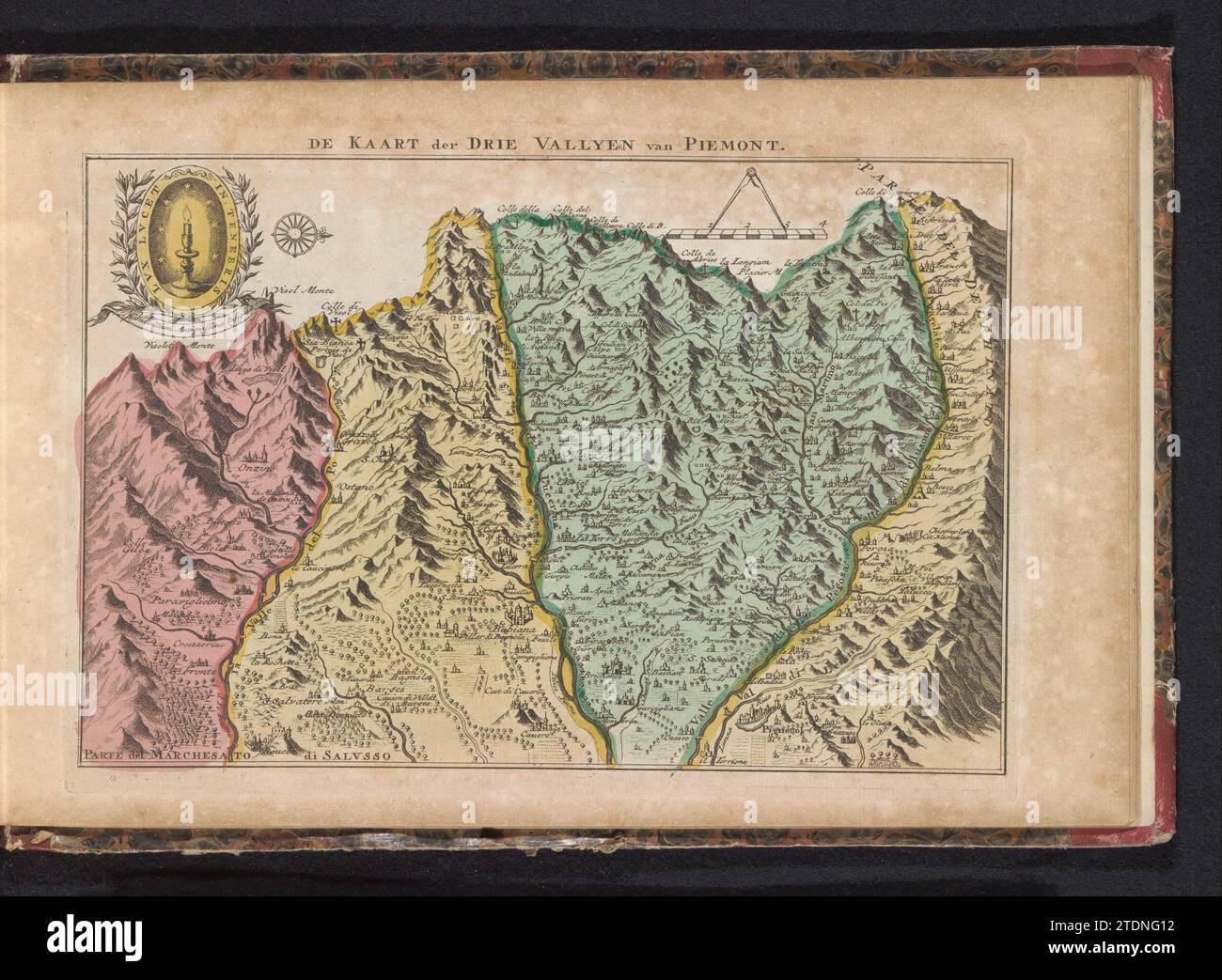 Map of the three valleys of Piemonte, Anonymous, 1735 Map of the three ...
