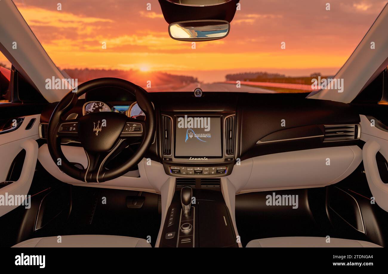 Design, interior of Maserati Levante Hybrid SUV Stock Photo - Alamy