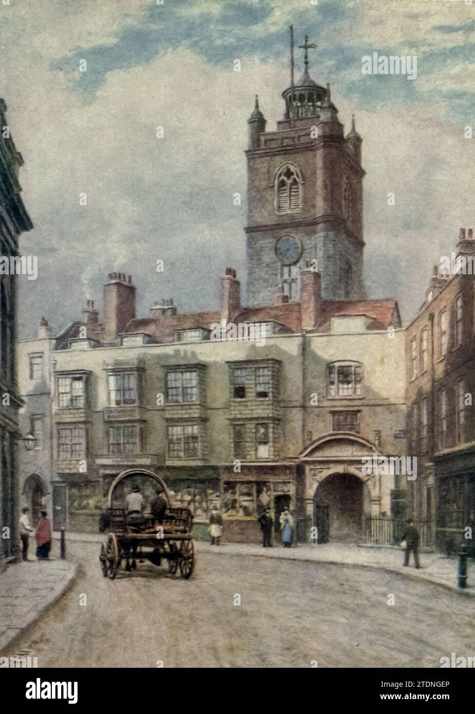 Tower of Church of St. Giles, Cripplegate, and Old Houses in Fore ...