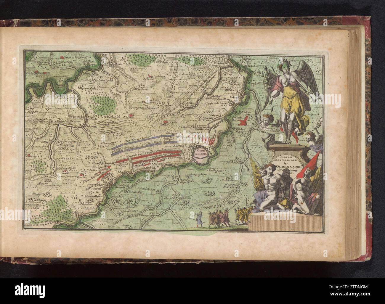 Battle of Oudenaarde, 1708, Anonymous, 1735 Map with the battle orders ...