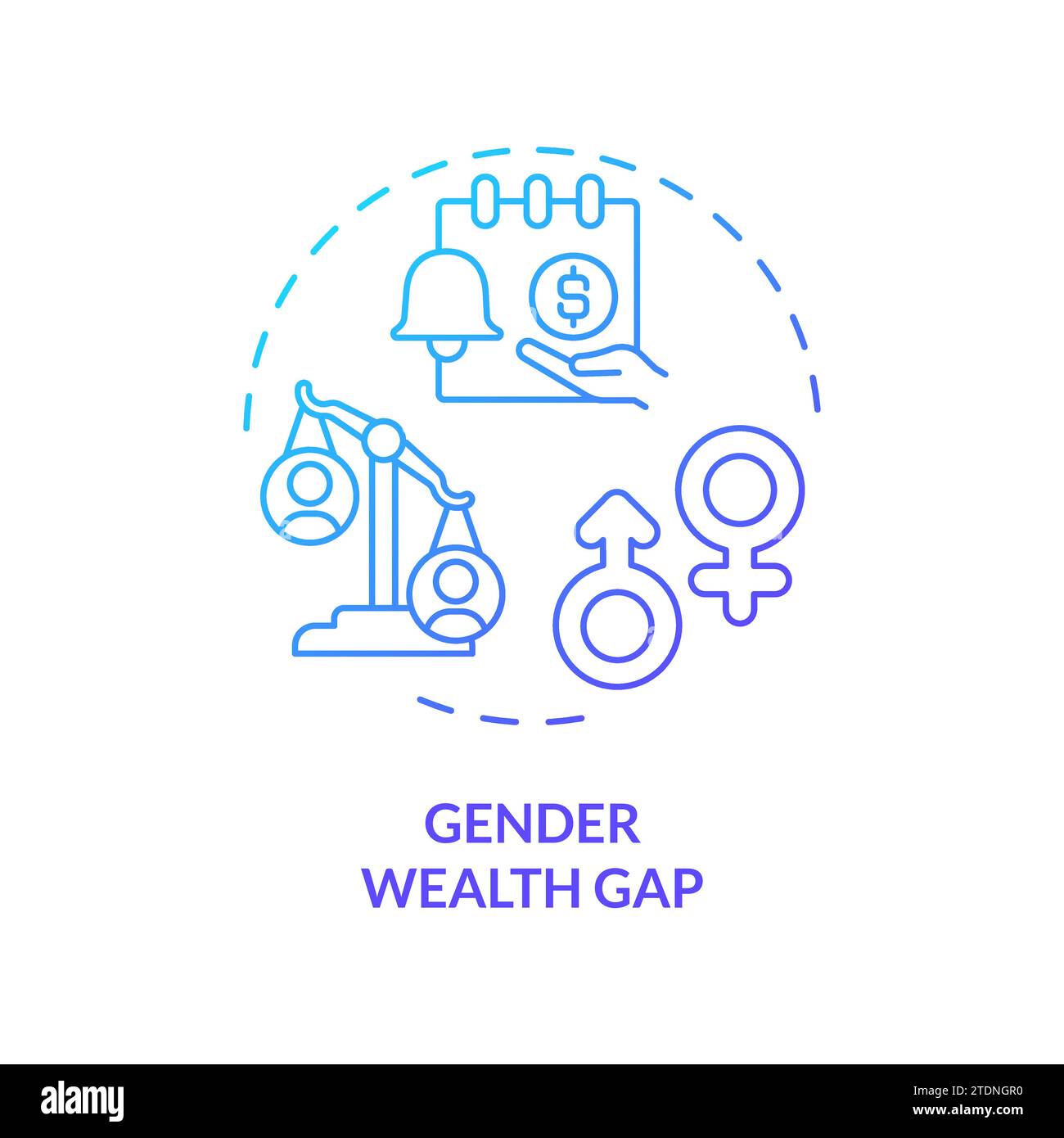 Thin line simple gradient gender wealth gap icon concept Stock Vector Image & Art - Alamy