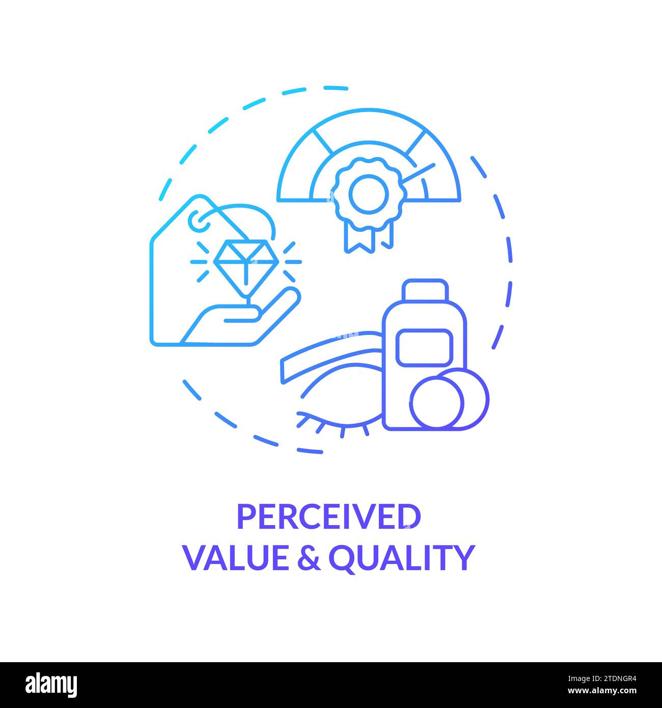 Thin line gradient perceived value and quality icon concept Stock ...