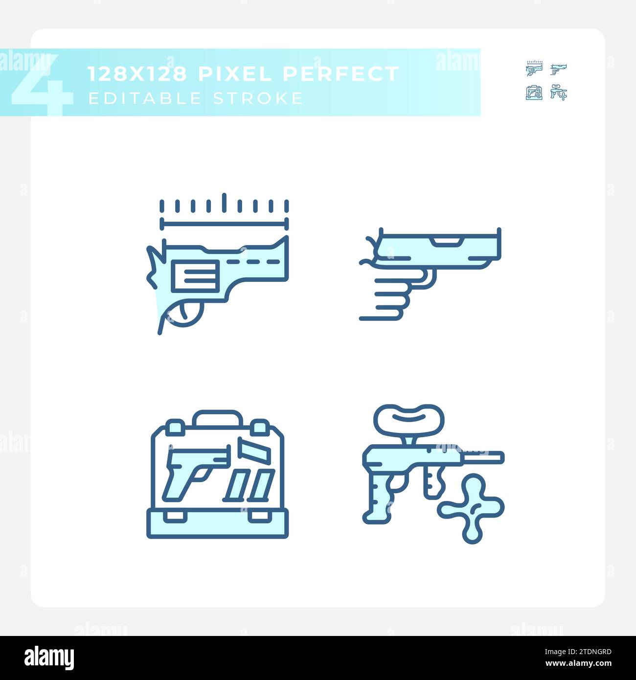 2D pixel perfect blue weapons icons set Stock Vector Image & Art - Alamy