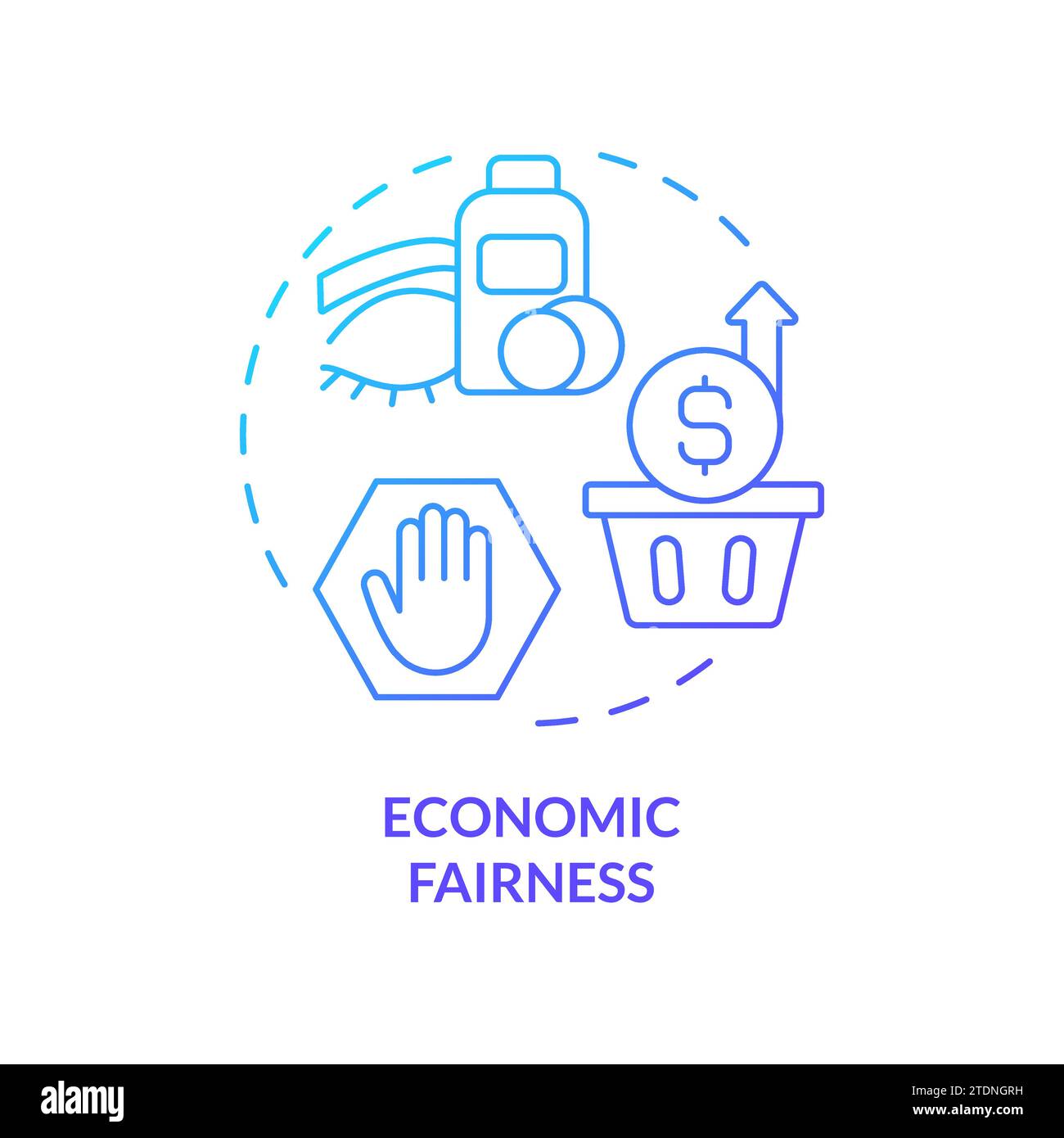 Thin line simple gradient economic fairness icon concept Stock Vector ...