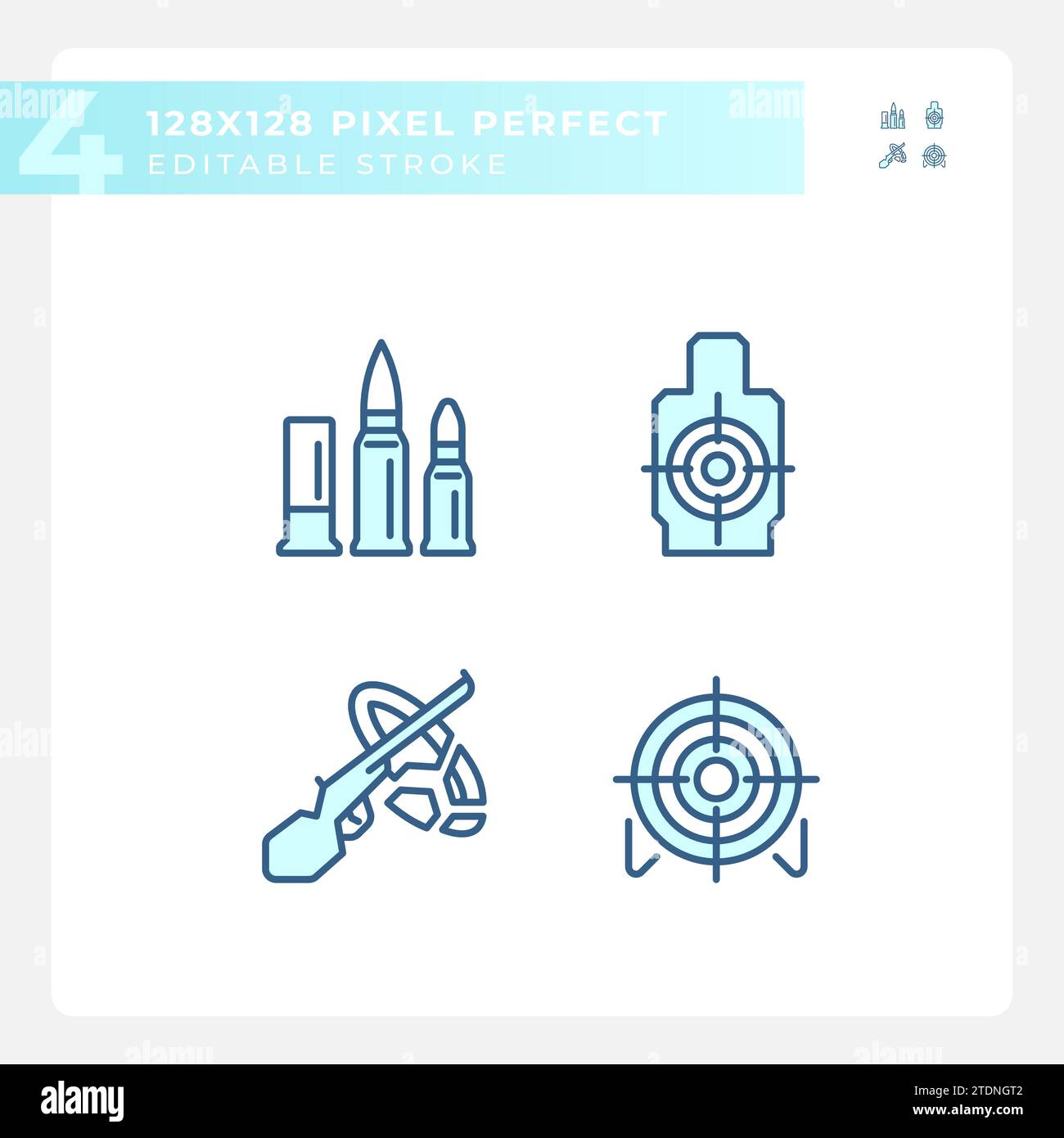 2D editable pixel perfect blue weapons icons Stock Vector Image & Art ...