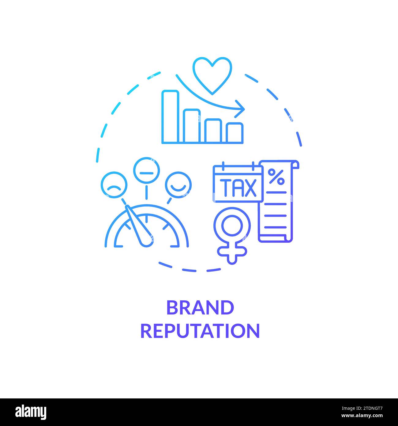 Thin line simple gradient brand reputation icon concept Stock Vector Image & Art - Alamy