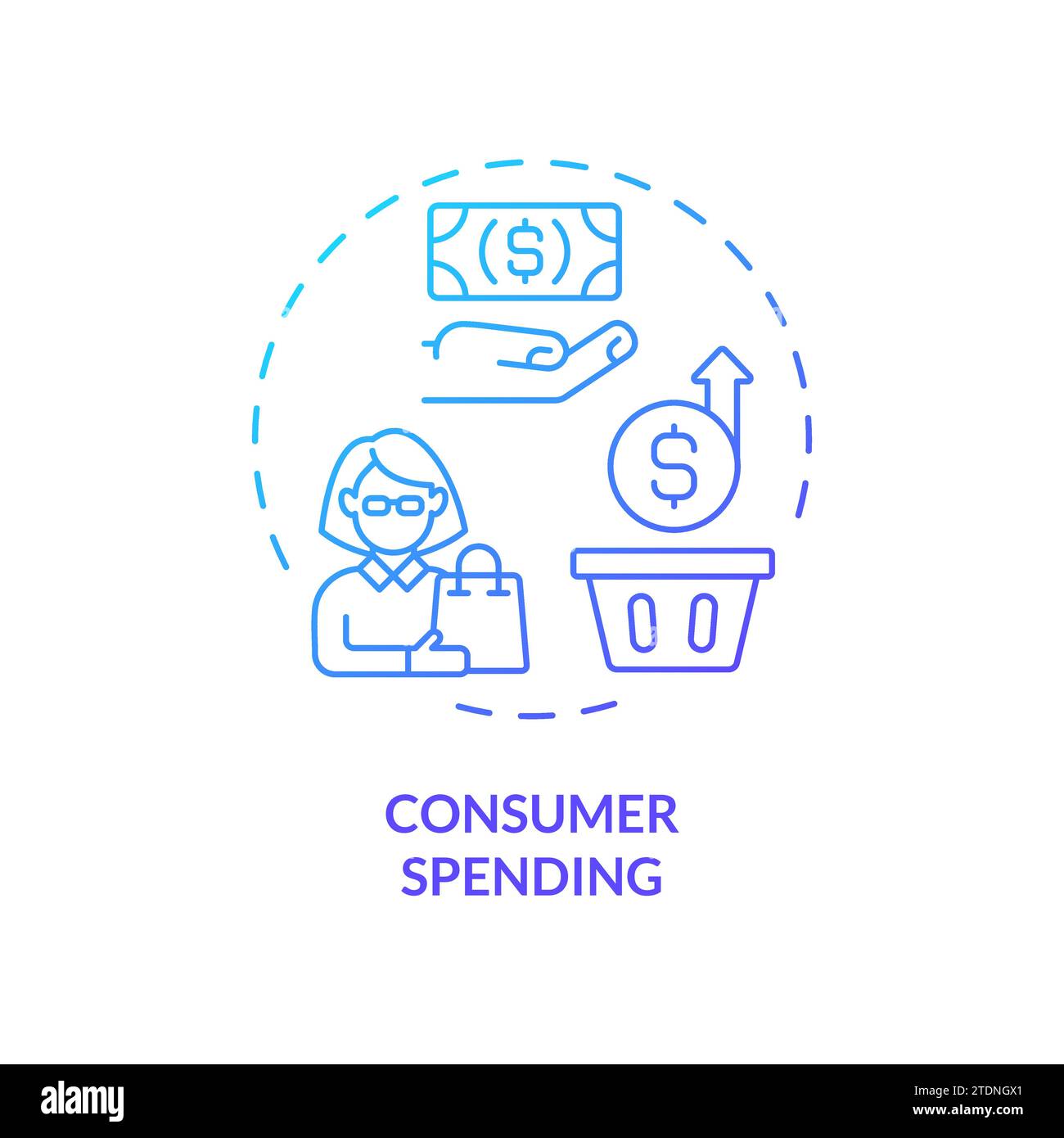 Thin line simple gradient consumer pending icon concept Stock Vector Image & Art - Alamy