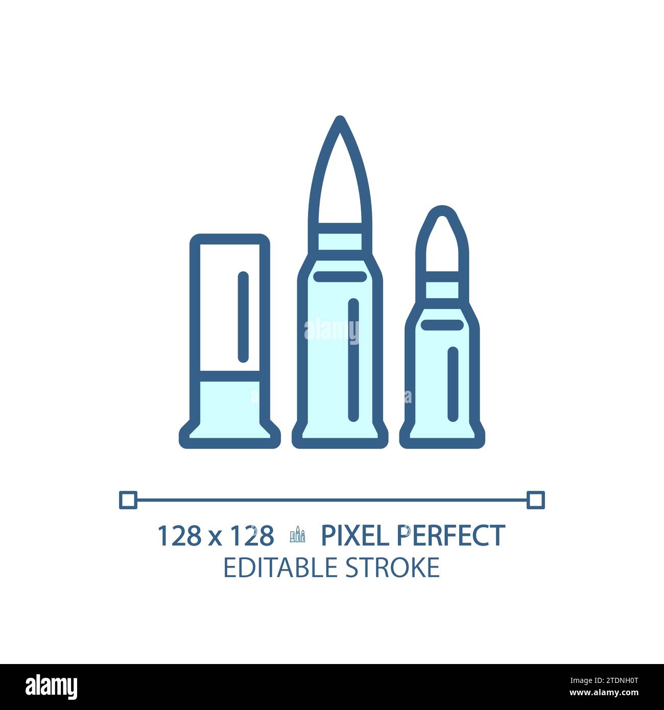 Blue line bullet cartridge icon hi-res stock photography and images - Alamy