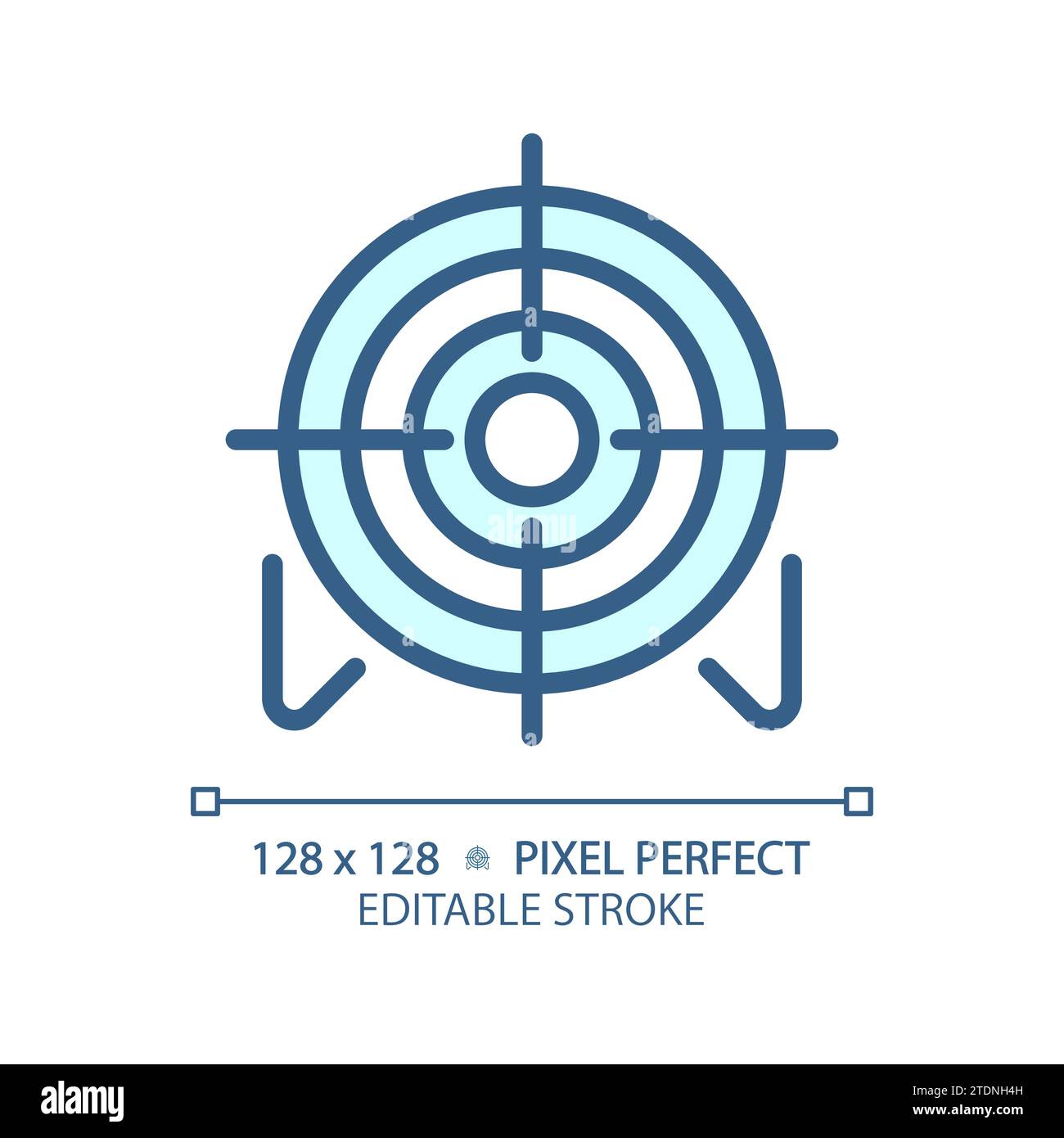 2D thin linear pixel perfect simple blue target icon Stock Vector Image ...