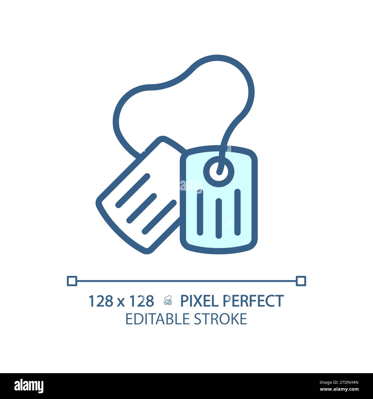 2D thin linear pixel perfect simple blue dog tag icon Stock Vector Image & Art - Alamy