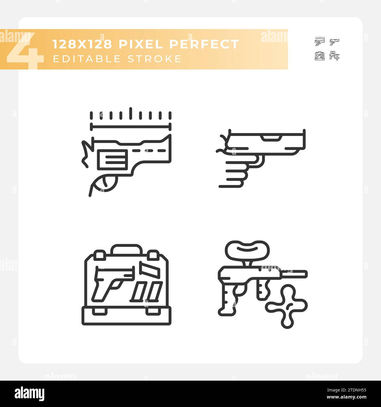 2D pixel perfect black weapons icons set Stock Vector Image & Art - Alamy