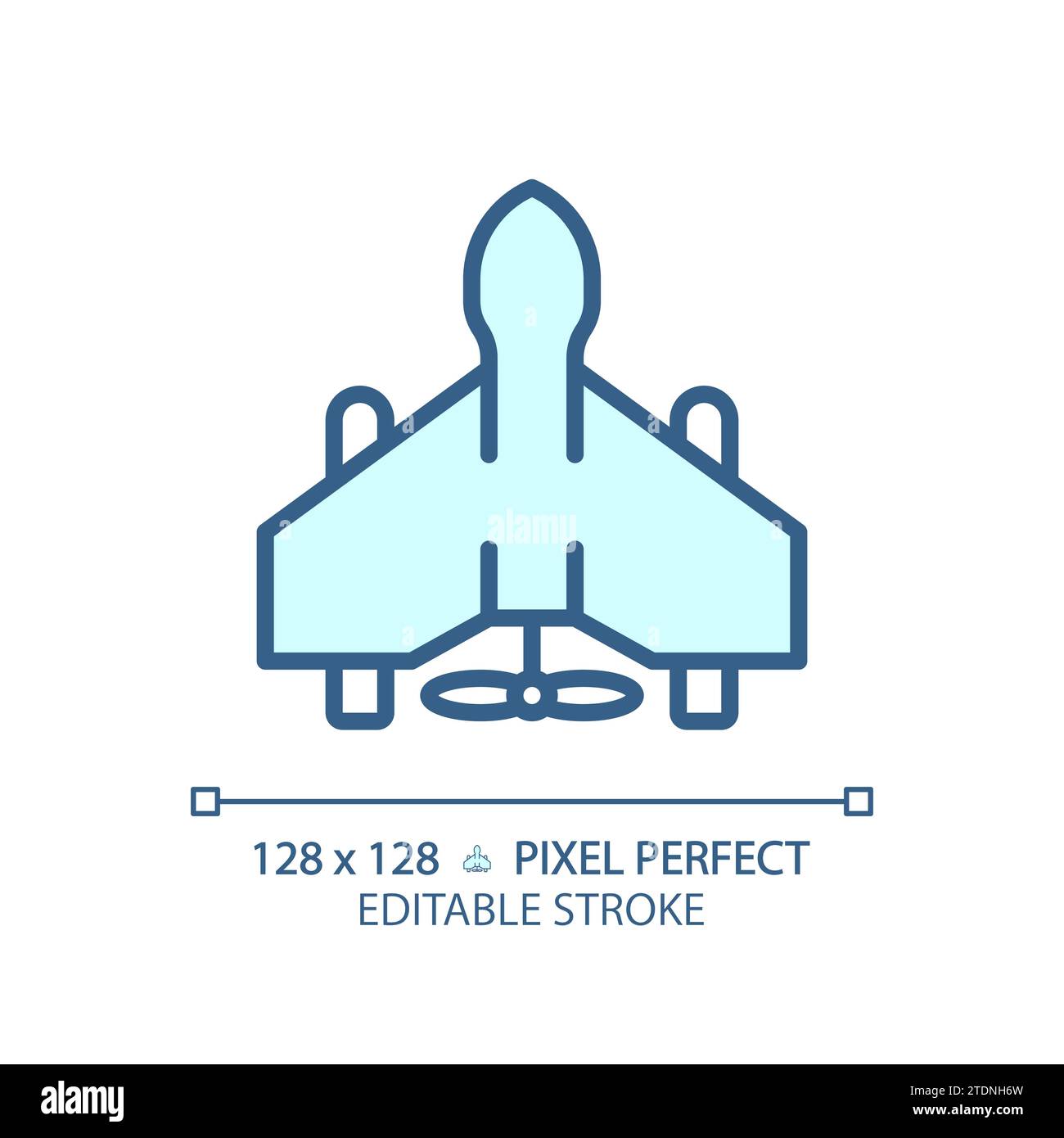 2D thin linear pixel perfect blue military drone icon Stock Vector Image & Art - Alamy