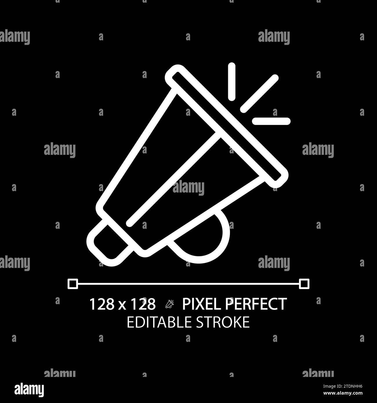 Bullhorn white linear icon for dark theme Stock Vector Image & Art - Alamy