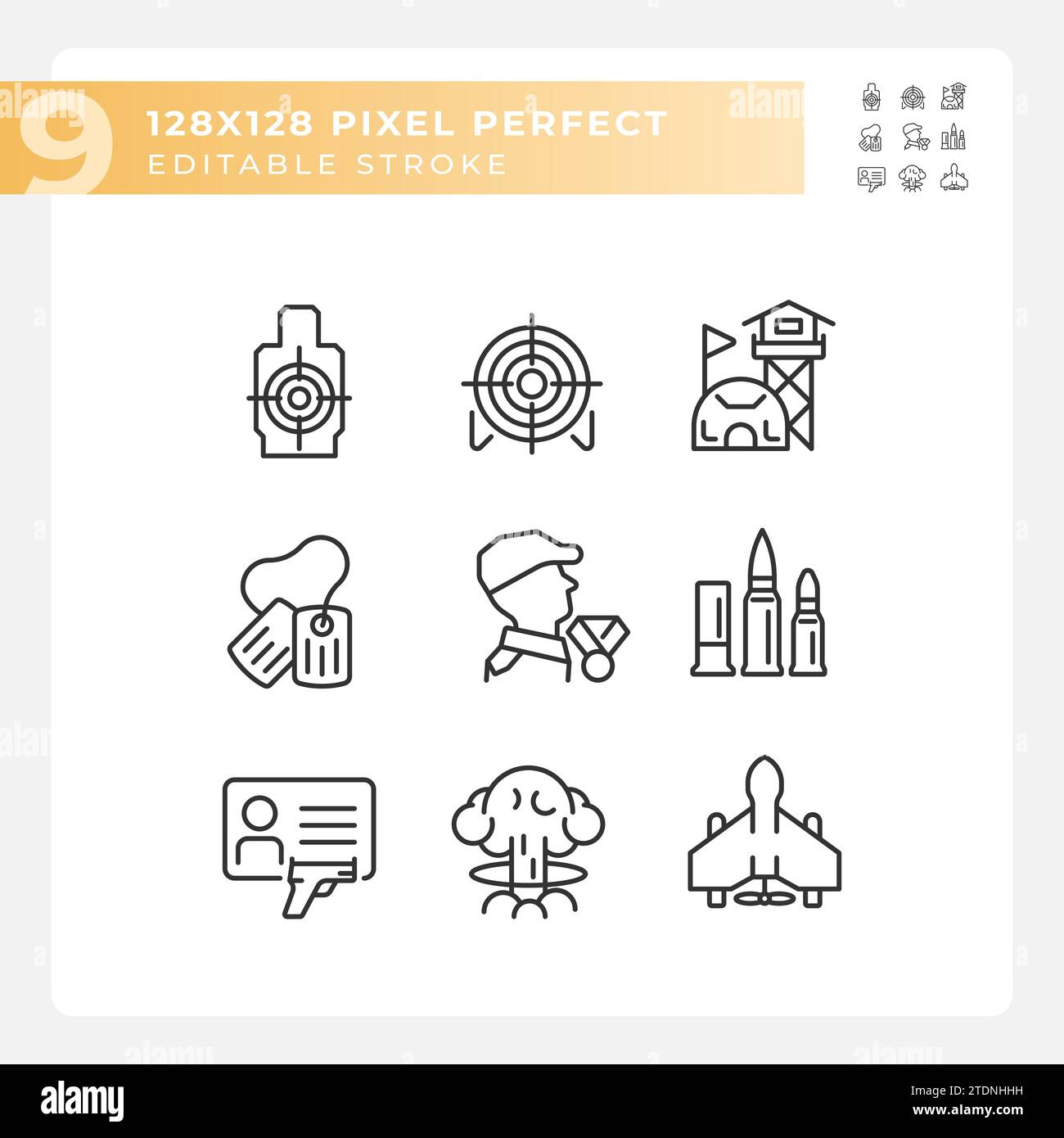 2D editable pixel perfect weapons icons set Stock Vector Image & Art ...