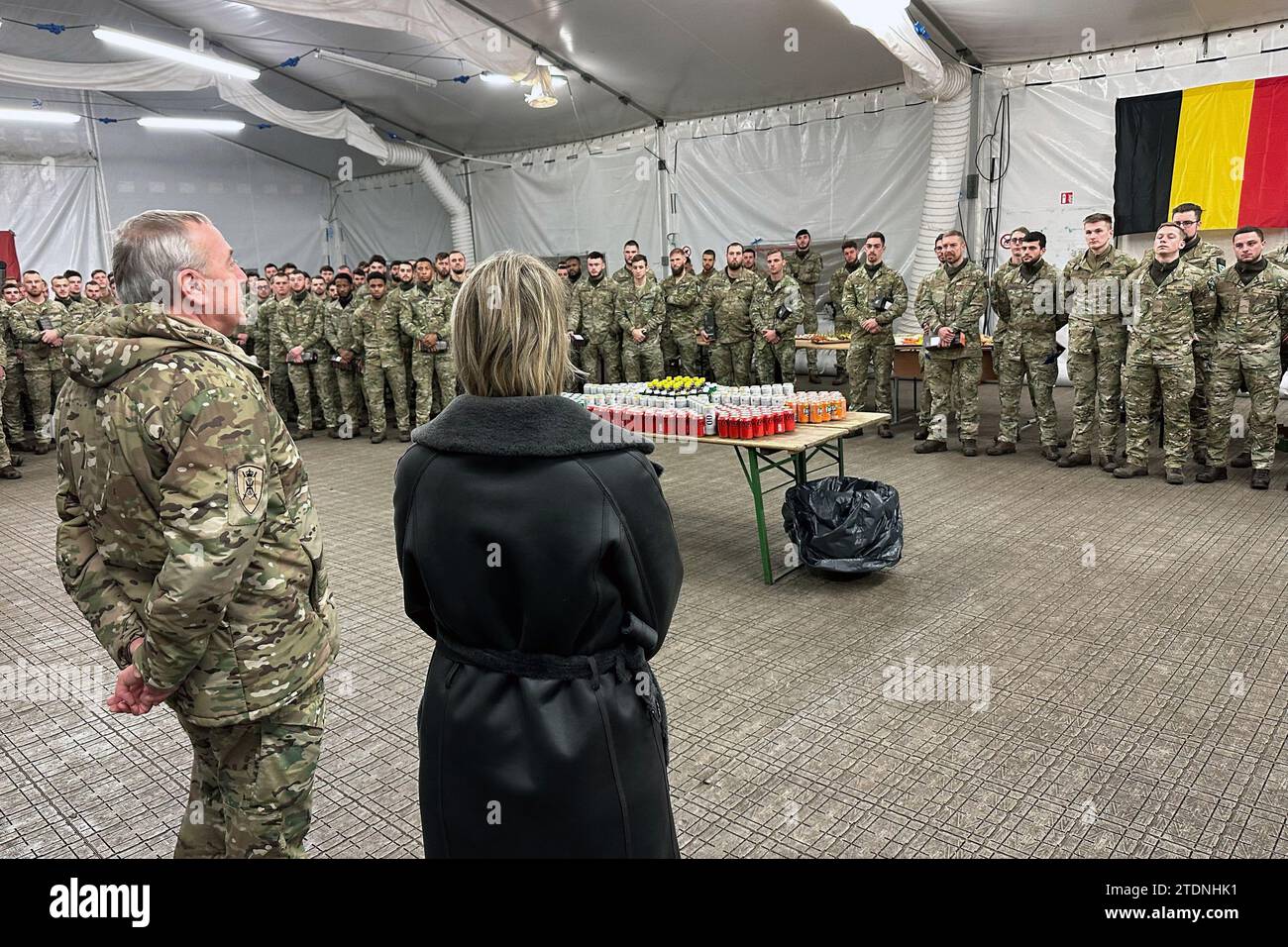 Rukla, Lithuania. 19th Dec, 2023. Defence minister Ludivine Dedonder ...