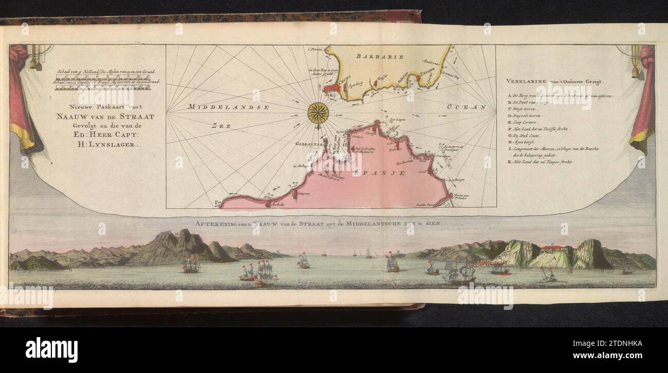 Pass card of the Strait van Gibraltar, Anonymous, 1735 Pass card of the ...