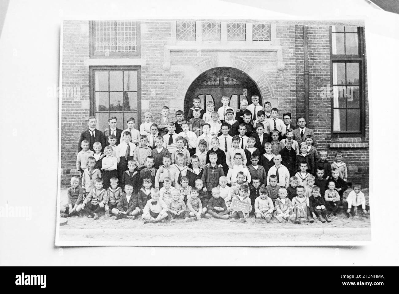Photo of an old photo, children from a primary school in front of the ...