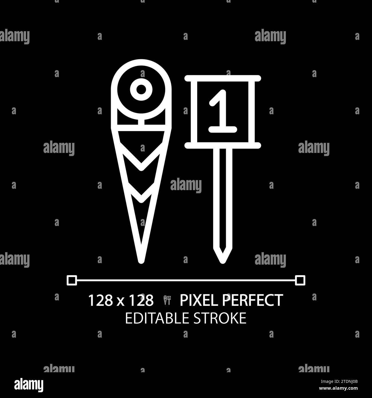 First down marker white linear icon for dark theme Stock Vector Image ...