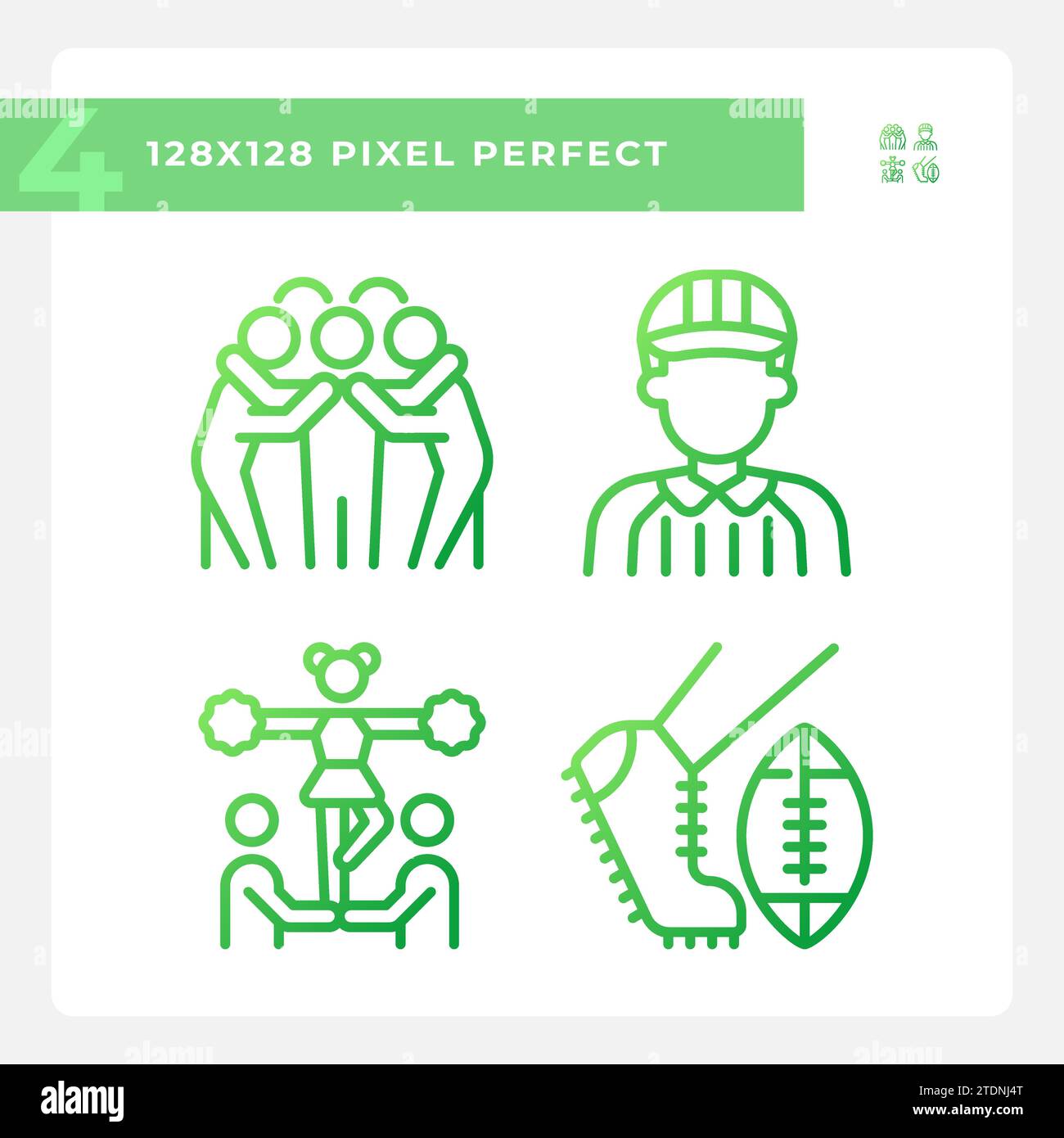 American football team gradient linear vector icons set Stock Vector ... American football team gradient linear vector icons set Stock Vector ...