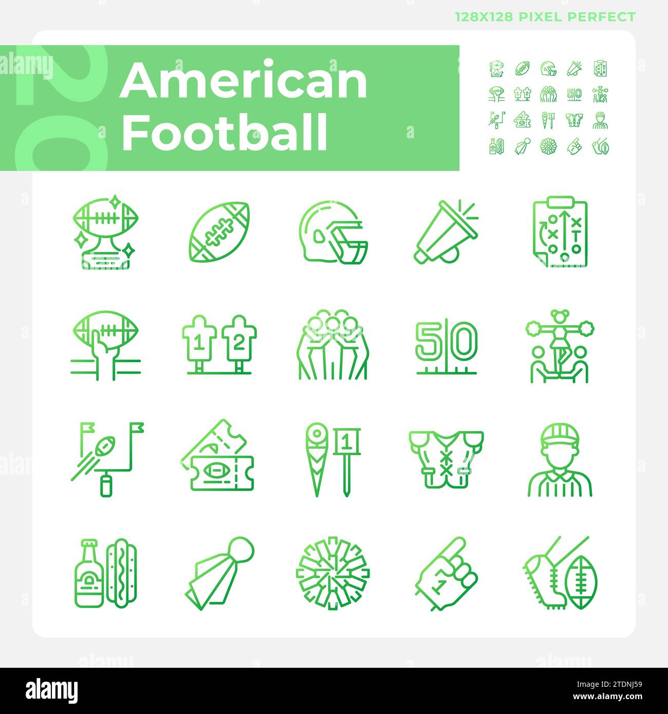 American football gradient linear vector icons set Stock Vector Image ... American football gradient linear vector icons set Stock Vector Image ...