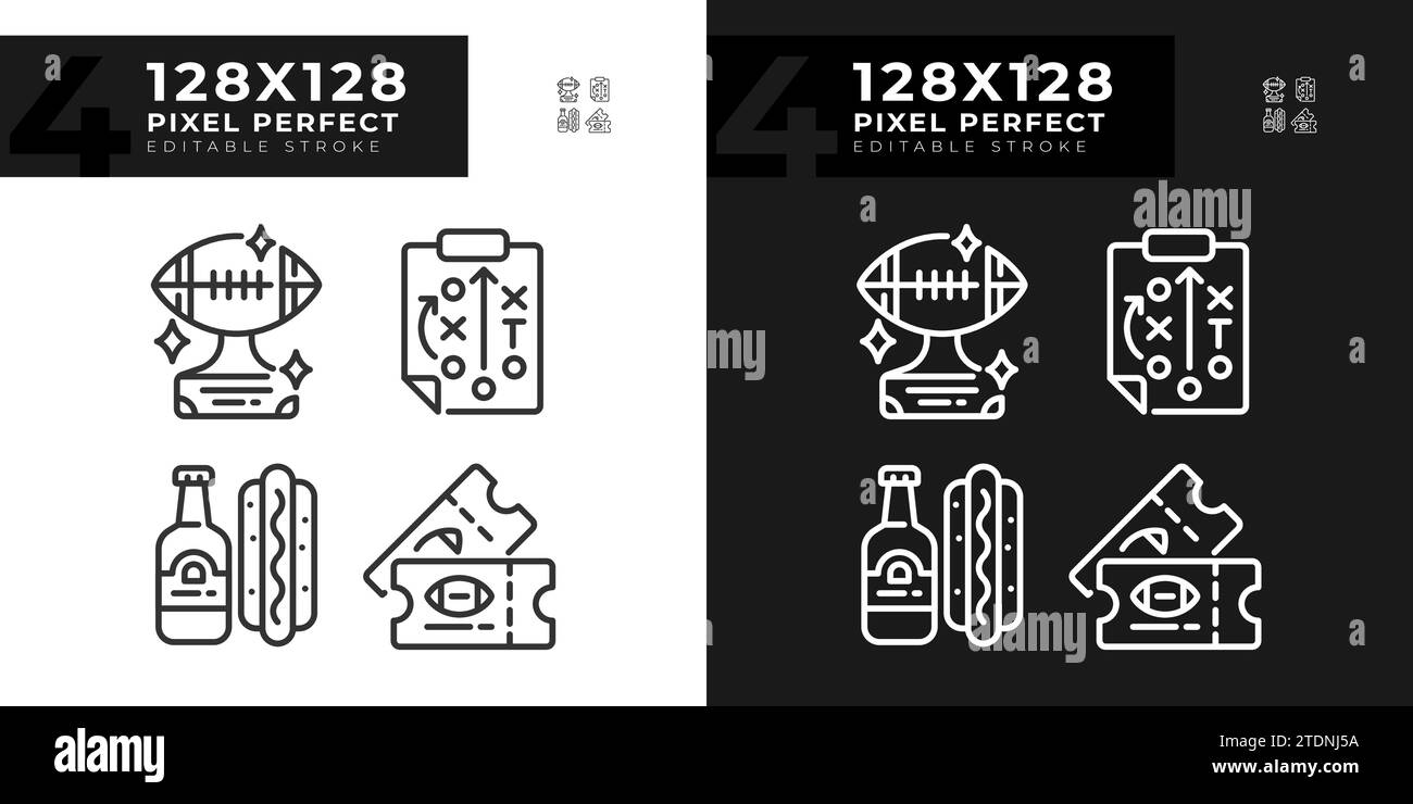 Football celebration linear icons set for dark, light mode Stock Vector ...