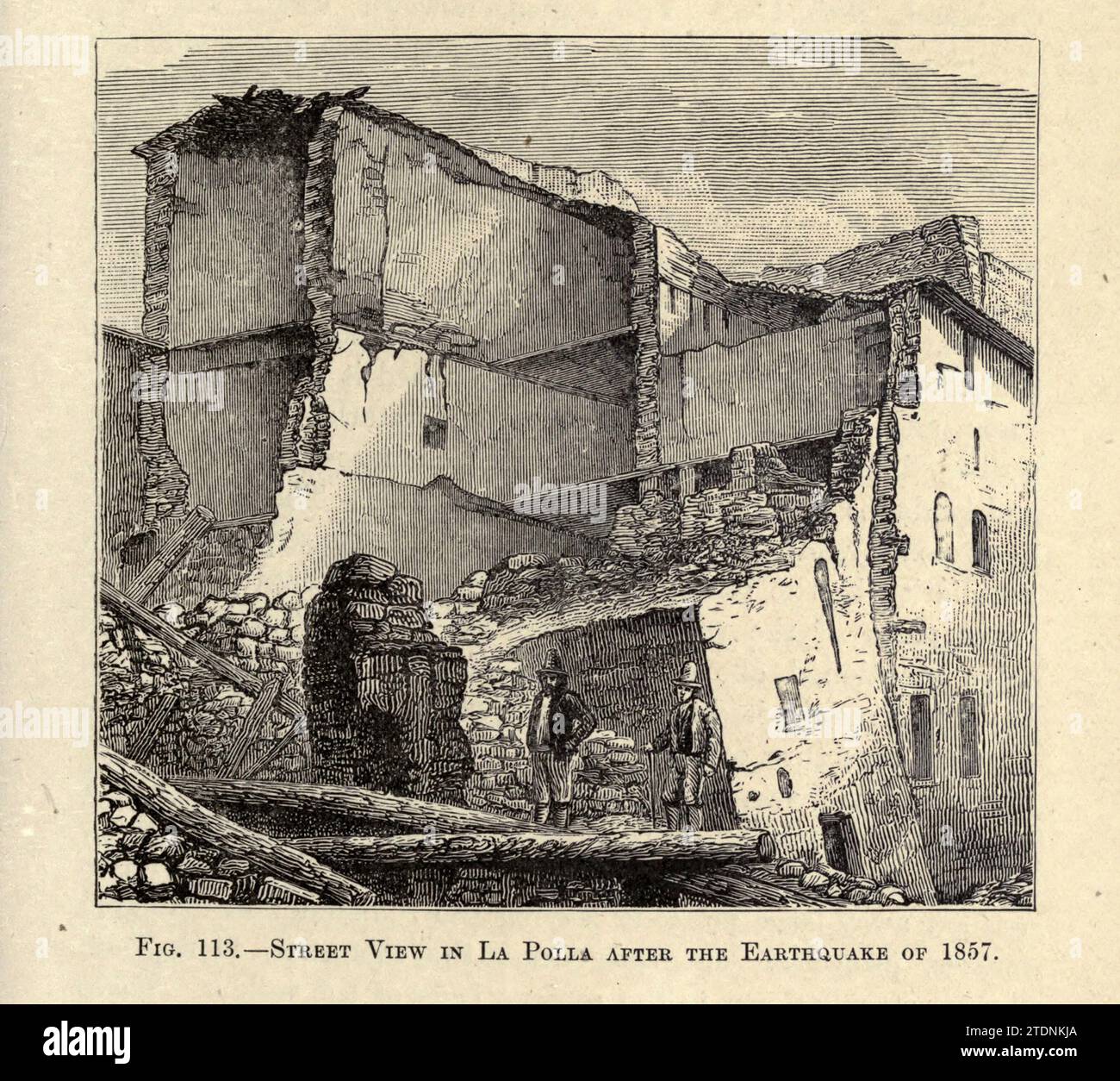 Street View in La Polla after the Earthquake of 1857 from the book ...