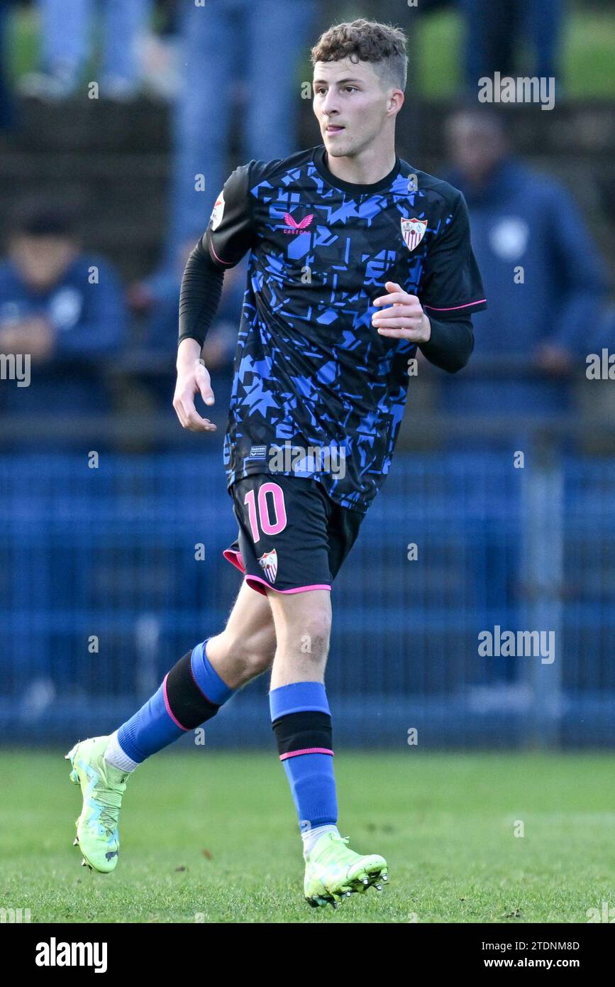Ivan Salguero (10) of Sevilla pictured during the Uefa Youth League ...