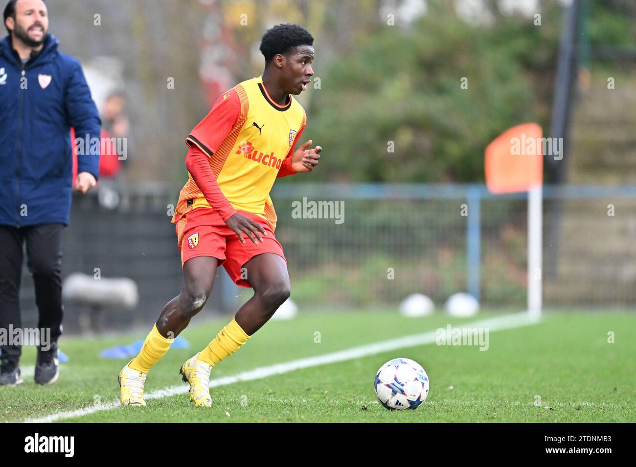 Alpha Bah (14) of RC Lens pictured in action during the Uefa Youth ...