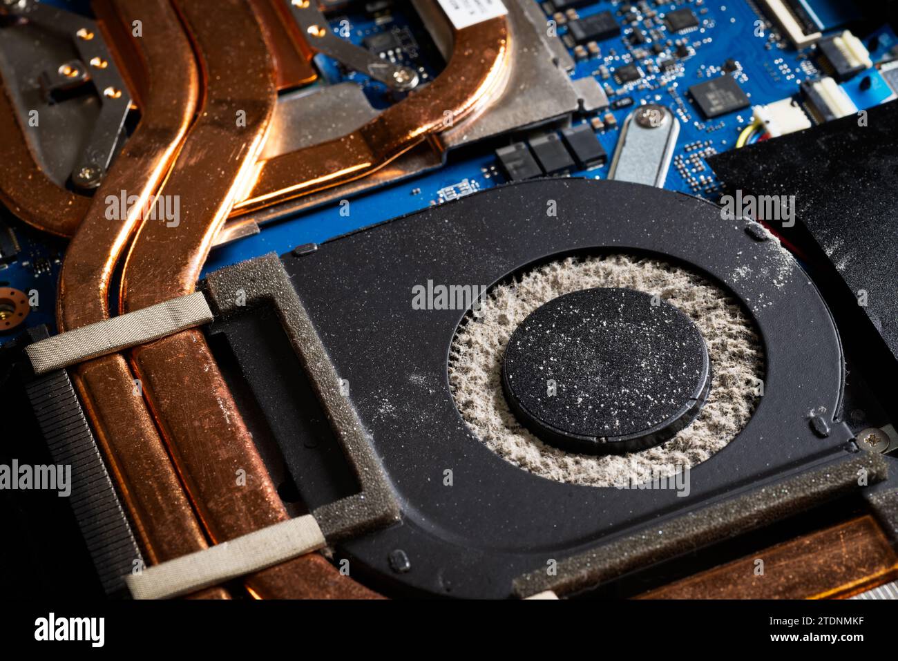 Dirty laptop computer fan full of dust and needs cleaning Stock Photo ...