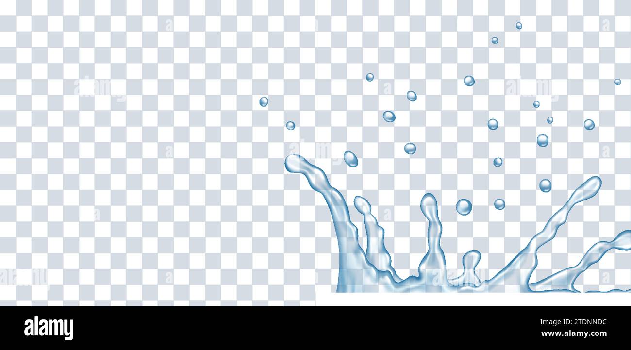 Clean water with splatters realistic vector illustration. Dynamic ...