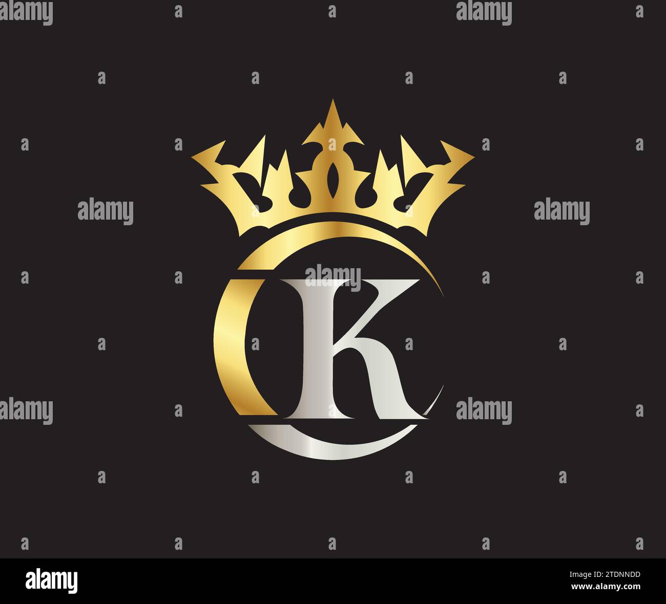 K letter Crown luxury kingdom sign with Golden Color Company Logo ...