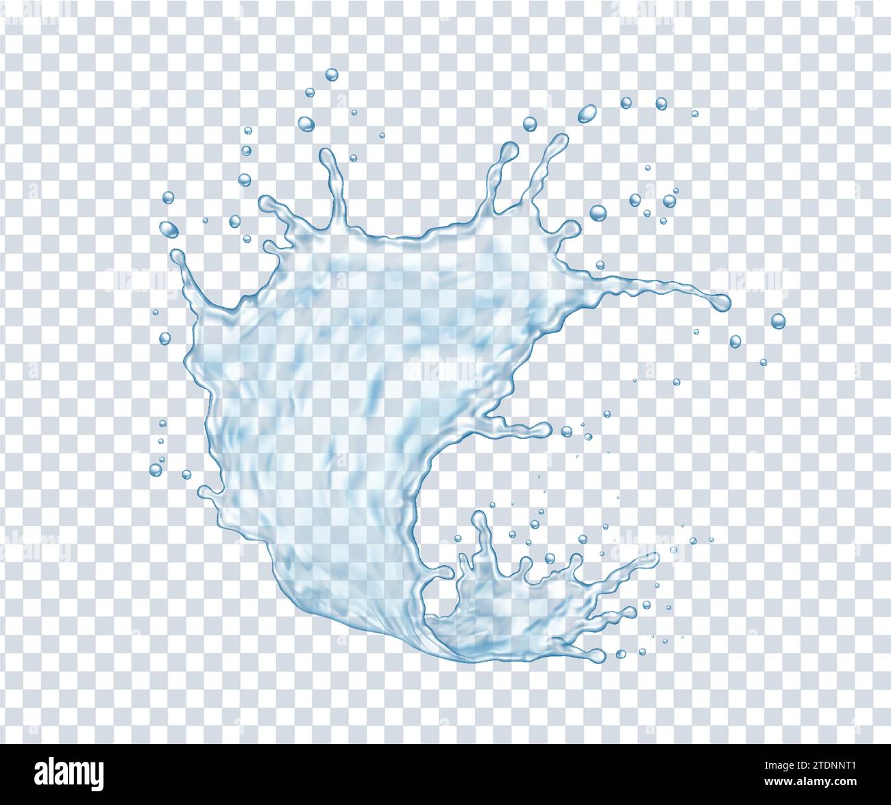 Swirling clear water splash with drops realistic vector illustration ...