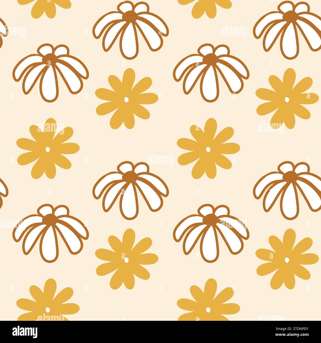Floral pattern in boho style, minimalism. Pattern with wildflowers ...