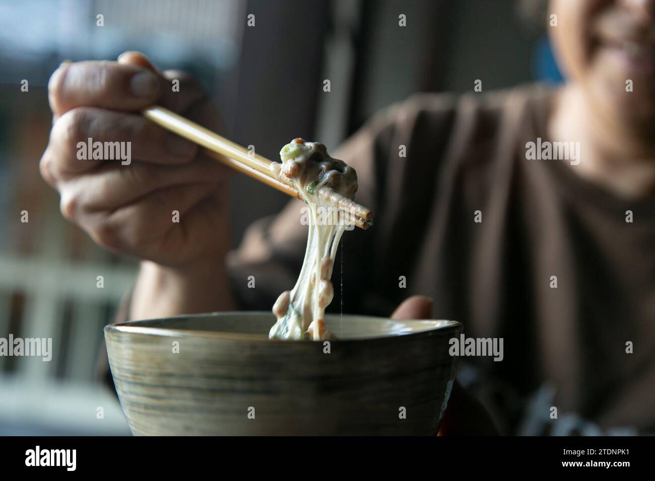 Nattō, nato or hiragana is a traditional Japanese food made with ...