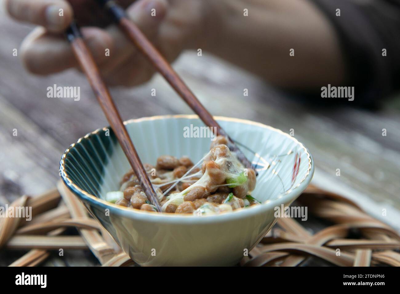 Nattō, nato or hiragana is a traditional Japanese food made with ...