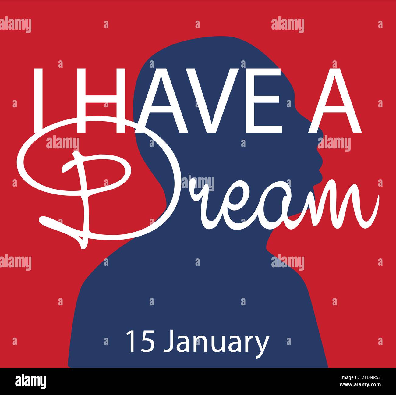 Martin Luther King Jr. Day greeting card design. MLK Day lettering ...