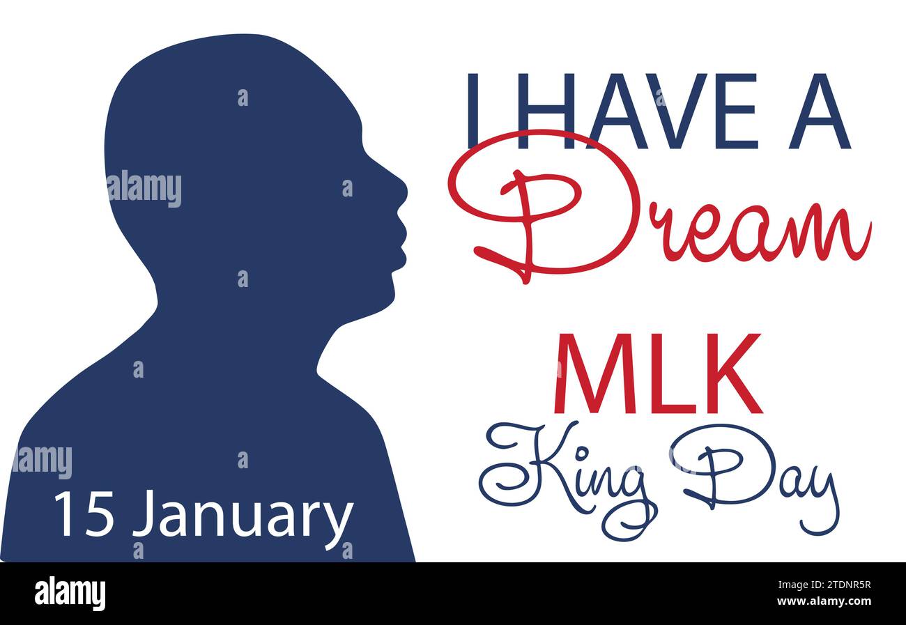 Martin Luther King Jr. Day greeting card design. MLK Day lettering ...