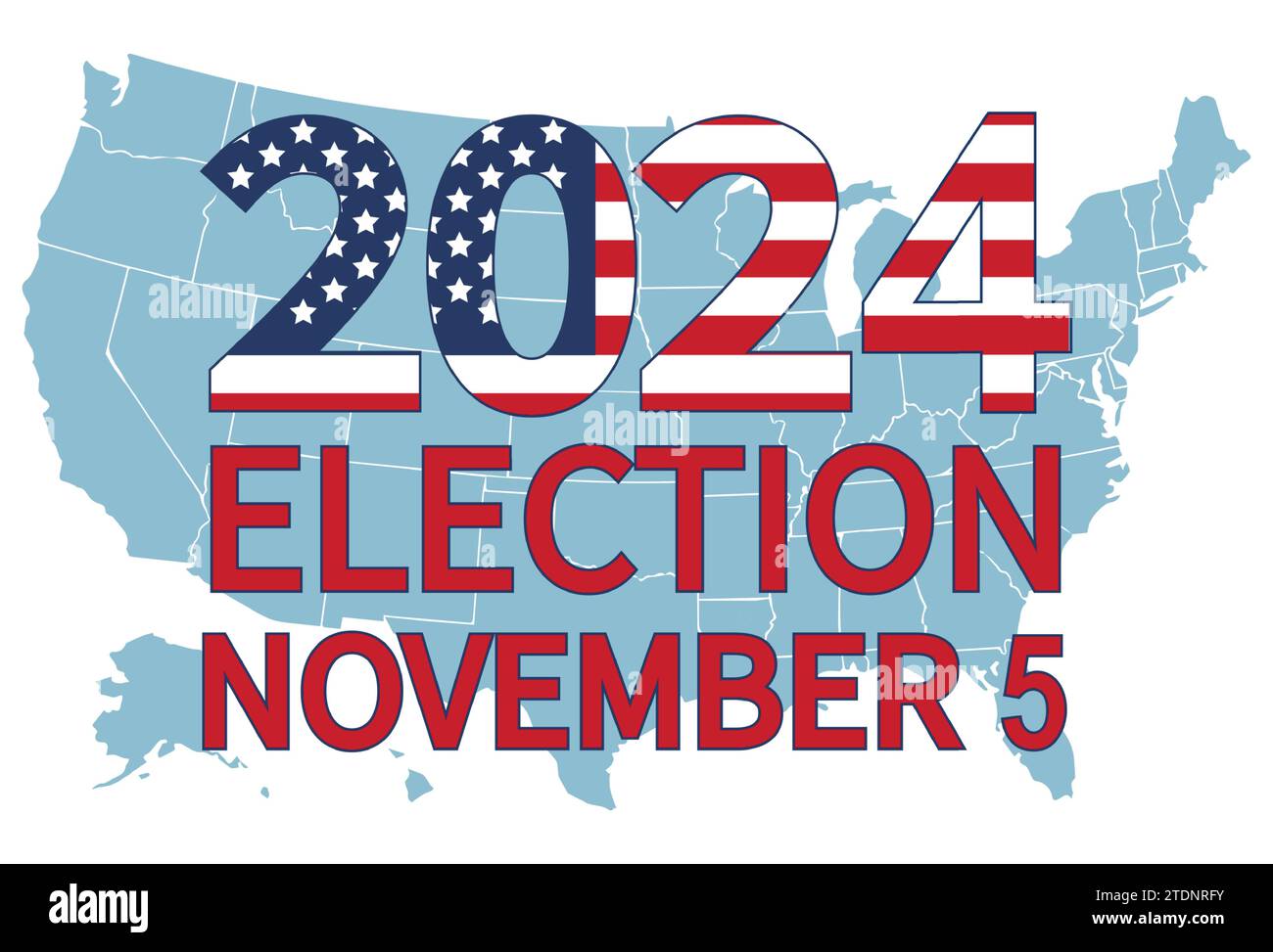 2024 Presidential election day in USA, november 5, card design. Vote ...