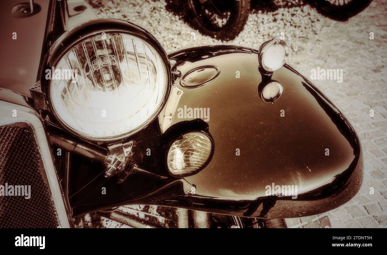 Old vintage Italian car (monocolor Stock Photo - Alamy