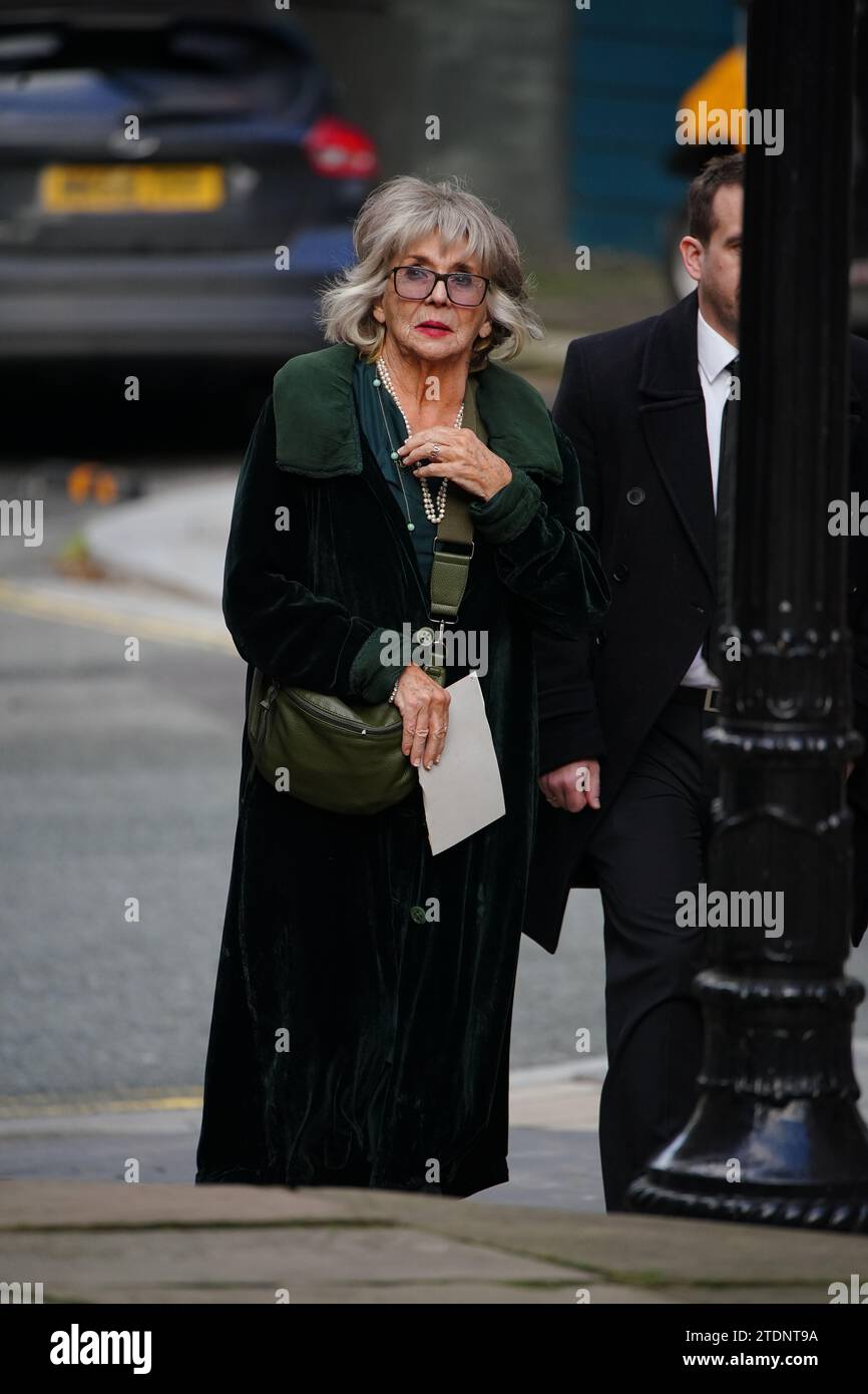 Actress sue johnston arriving for the funeral for former brookside ...