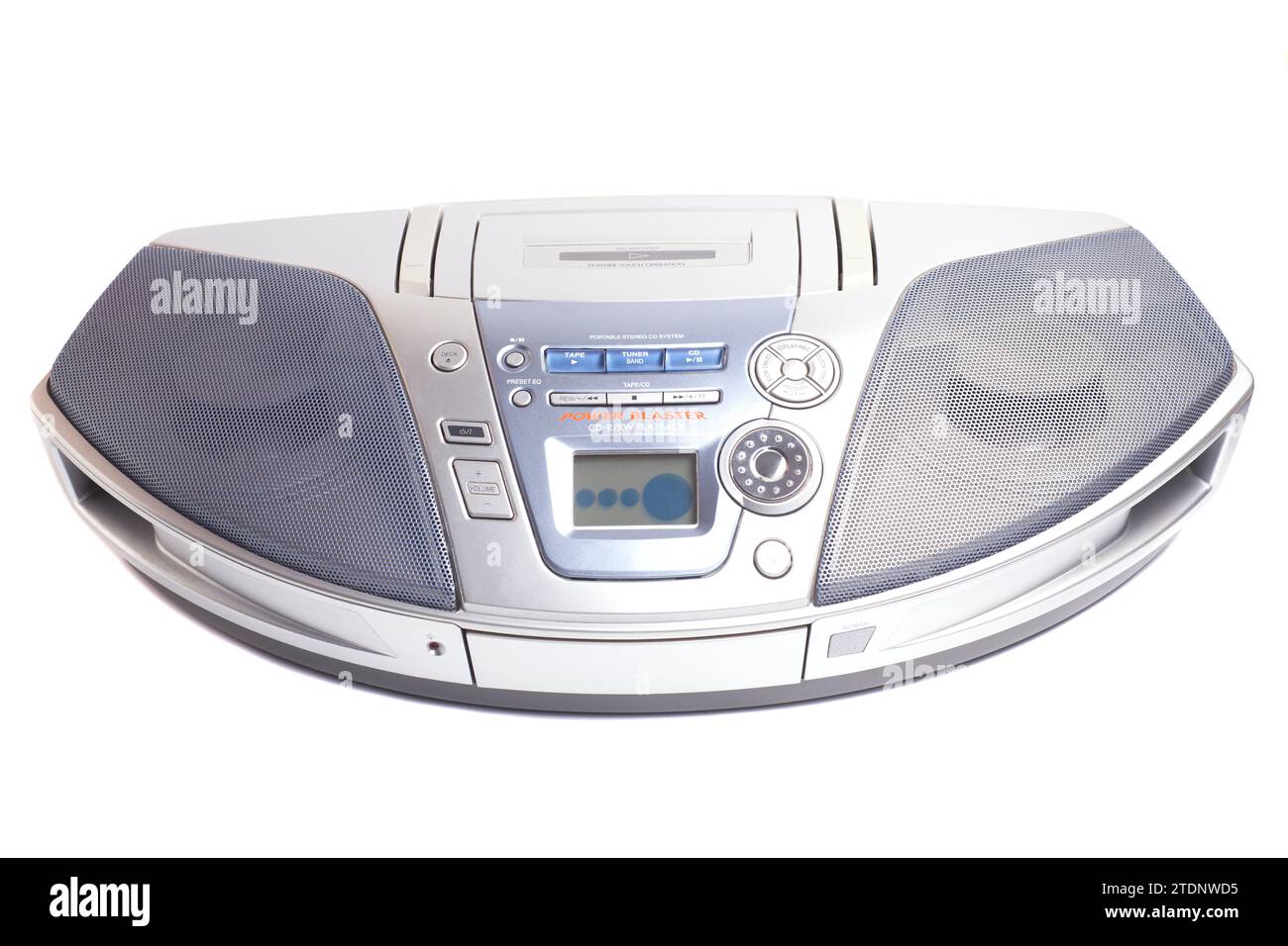 Portable Stereo CD Radio Cassette Recorder isolated on white Stock ...