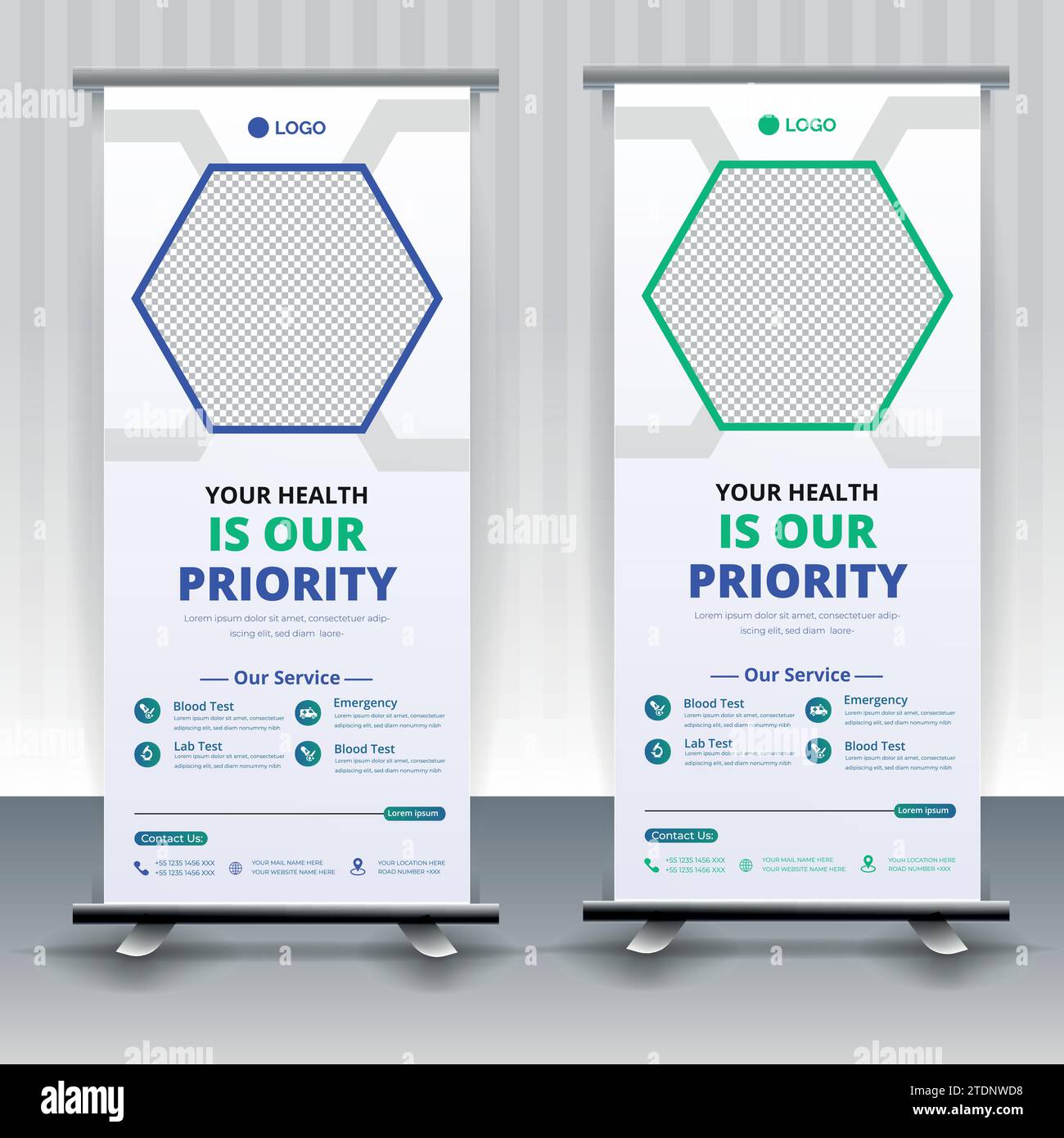 Modern healthcare and medical roll up design for hospital doctor clinic ...