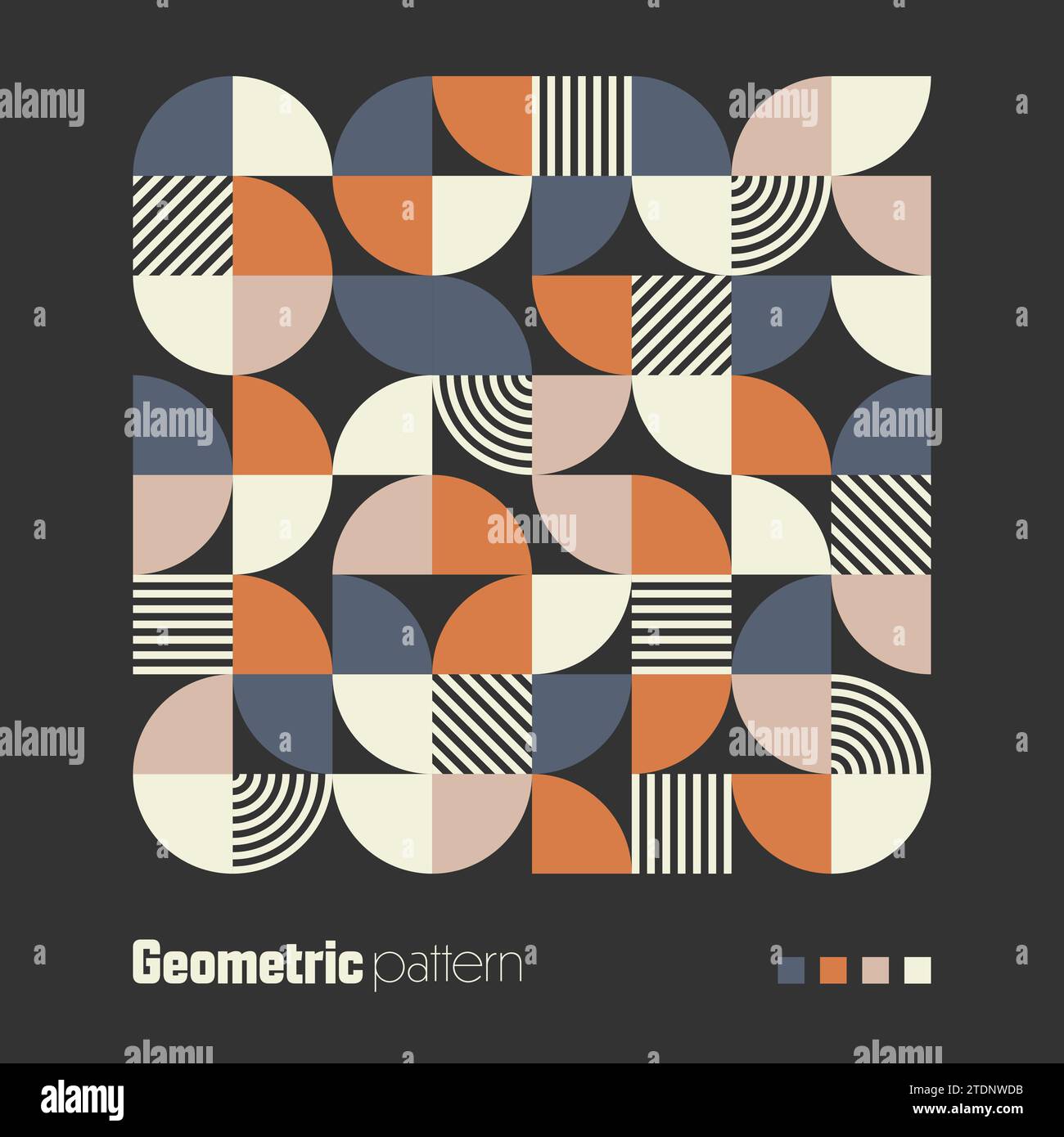 Geometric trendy pattern, Bauhaus style. Modern colorful background with simple elements. Retro ...
