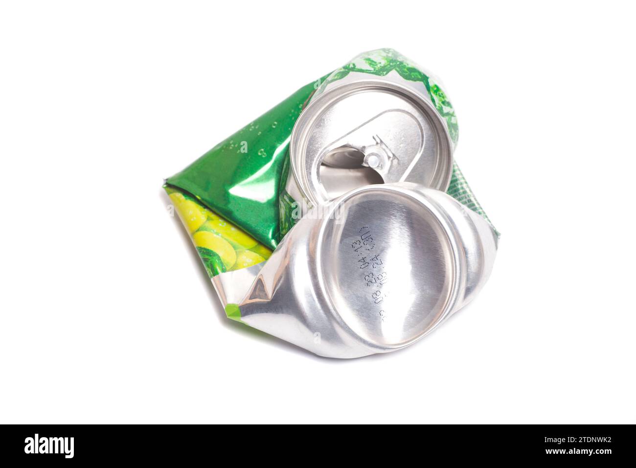 Empty crumpled can from energy drink or beer Stock Photo - Alamy