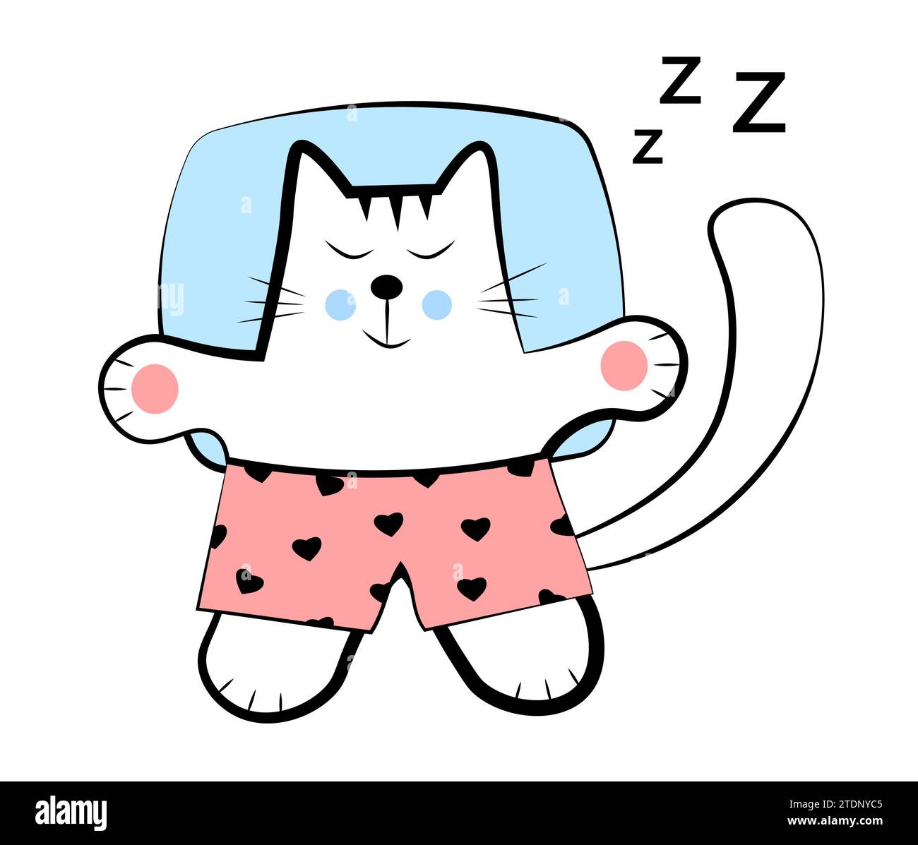 White sleeping cat on Stock Vector Images - Alamy