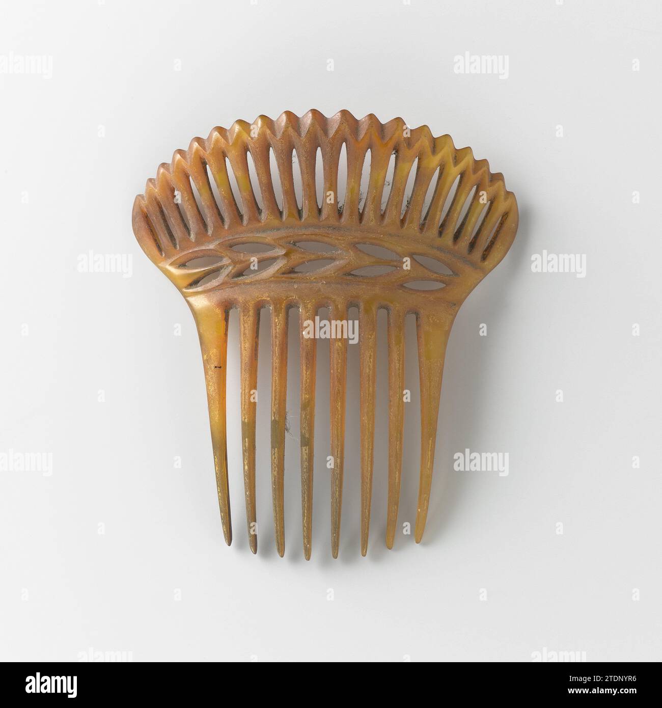 Hair comb from Hoorn, with eight teeth and an ajour worked back with ...
