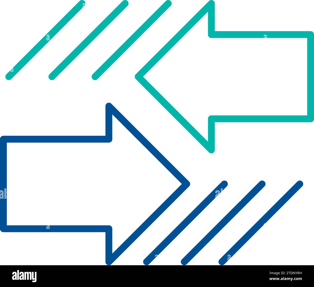 Counter arrows pointers, business process organization symbol. Mutually ...