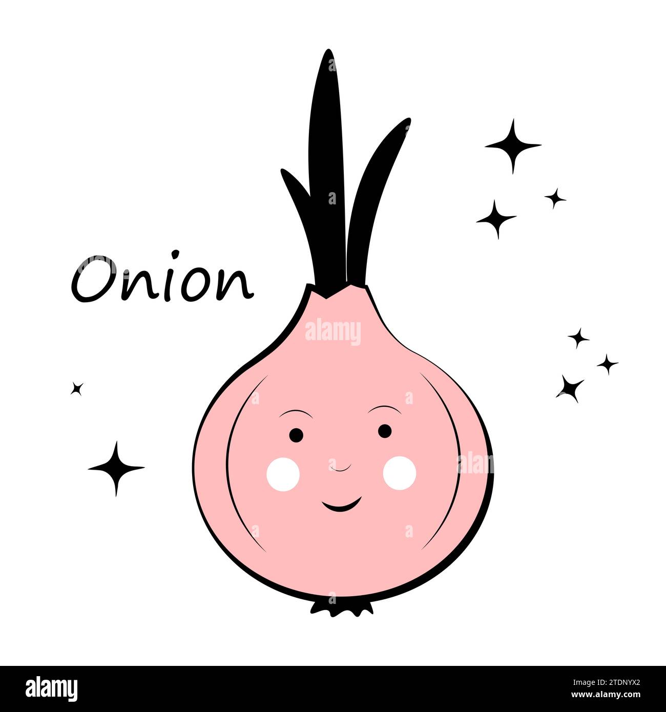 Onion with face on white background Stock Vector Image & Art - Alamy